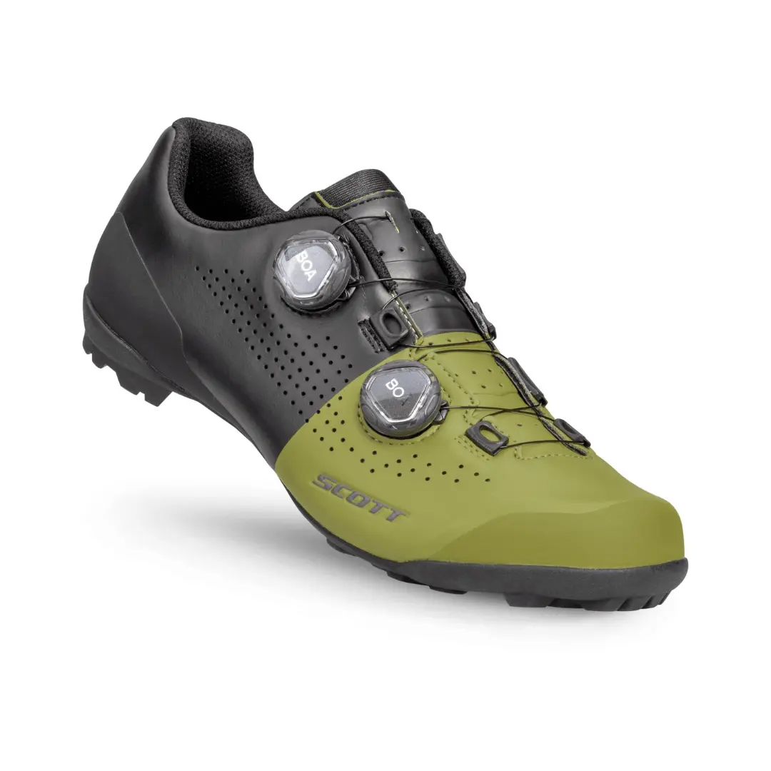 Scott Gravel Tuned Shoe | Matt Black Savanna Green | SPD Gravel ...